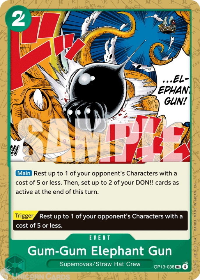 OP13-038 Gum-Gum Elephant Gun : Uncommon English One Piece TCG Card ...