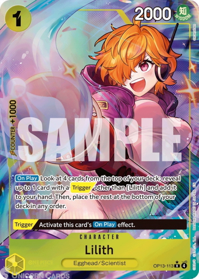OP13-113 Lilith : Rare Alternative Art English One Piece TCG Card ...