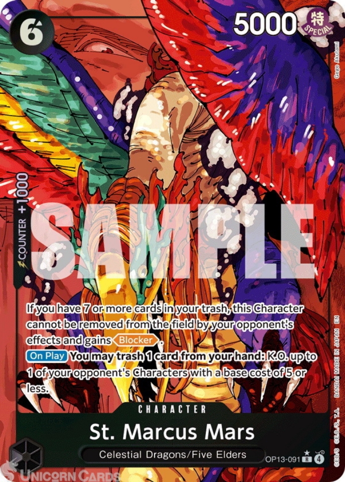 OP13-091 St. Marcus Mars : Rare Alternative Art English One Piece TCG ...