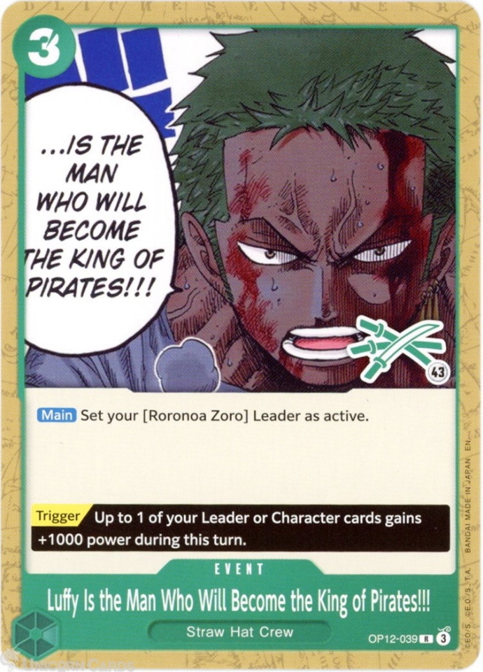 OP12-039 Luffy Is the Man Who Will Become the King of Pirates!!! : Rare ...