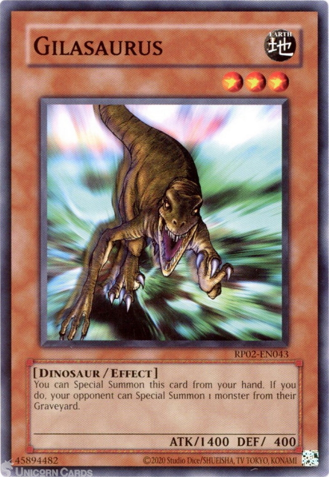 RP02-EN043 Gilasaurus : Common UNL Edition Mint YuGiOh Card:: Unicorn ...