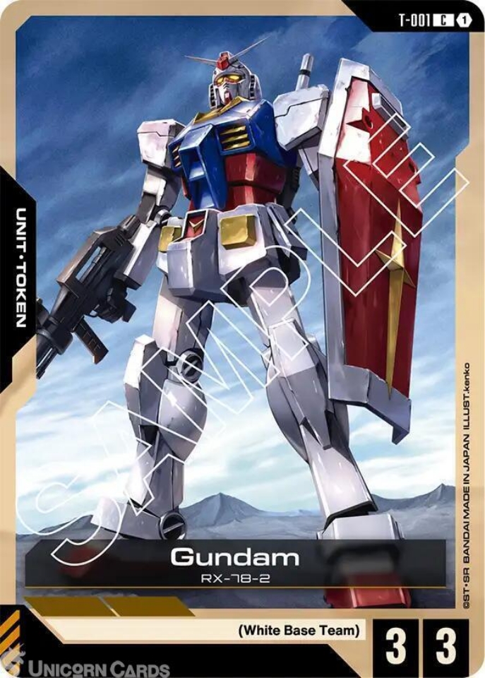 T-001 Gundam Token : C Gundam TCG Card : GD01: Newtype Rising:: Unicorn ...