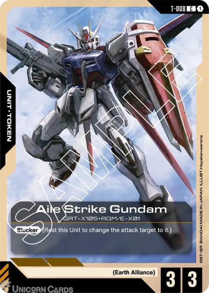 T-008 Aile Strike Gundam Token : C Gundam TCG Card : GD01: Newtype ...