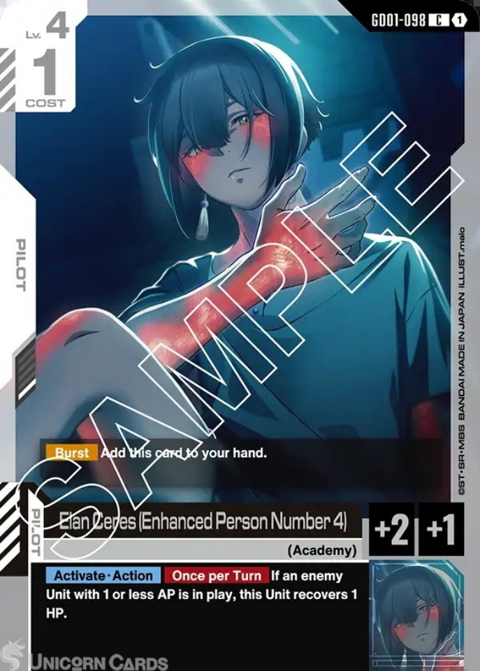 GD01-098 Elan Ceres (Enhanced Person Number 4) : C Gundam TCG Card : GD01: Newtype Rising ...