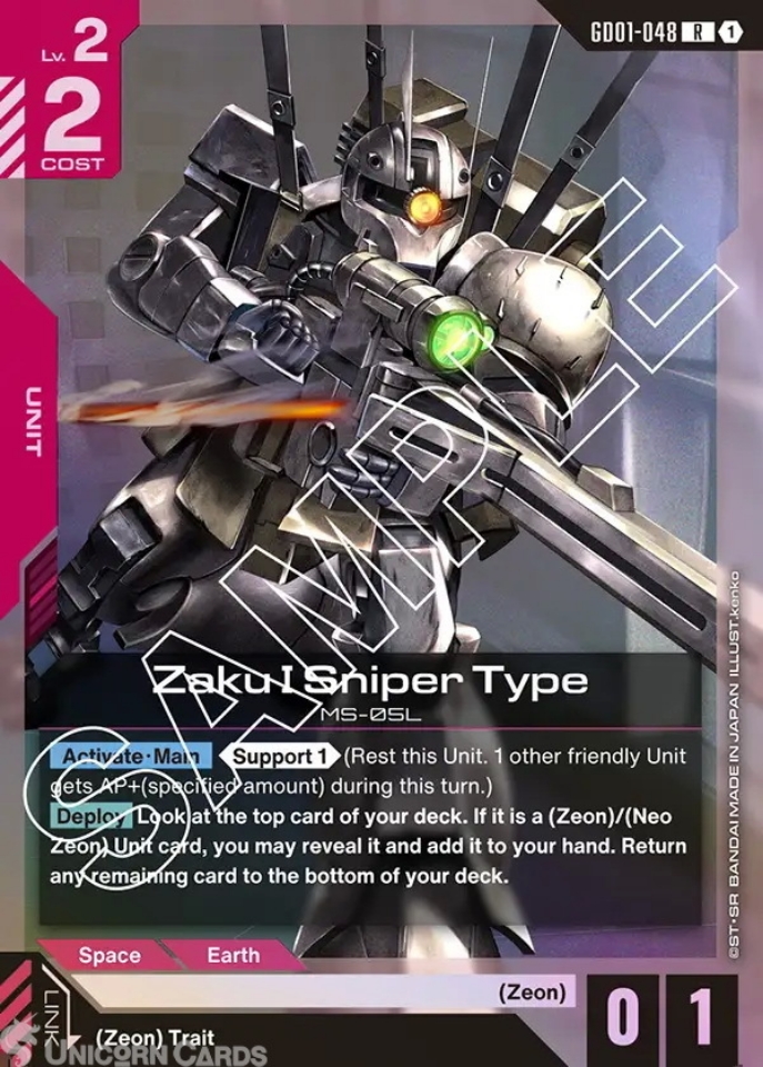 GD01-048 Zaku I Sniper Type : R Holofoil Gundam TCG Card : GD01 ...