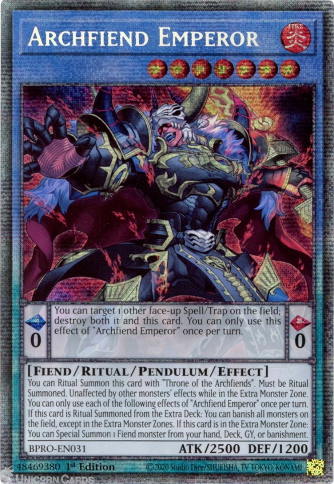 BPRO-EN031 Archfiend Emperor : Starlight Rare 1st Edition Mint YuGiOh ...