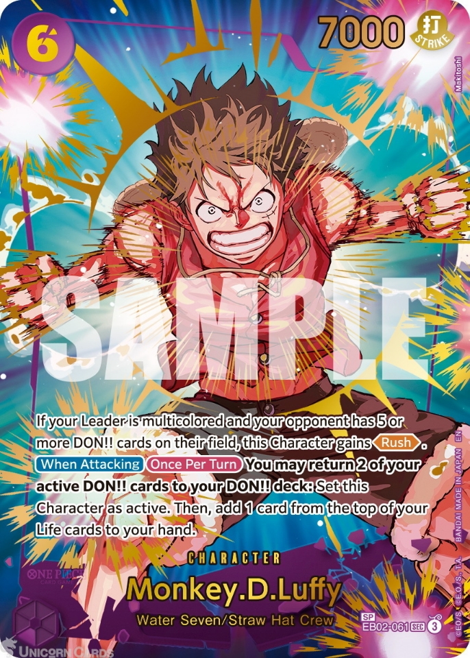 EB02-061 Monkey.D.Luffy : Secret Rare Special Rare (SP) English One ...