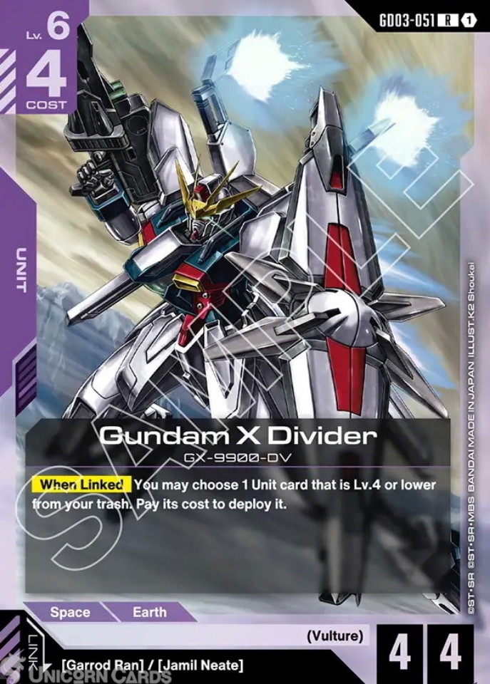 GD03-051 Gundam X Divider : R Holofoil Gundam TCG Card : GD03: Steel ...